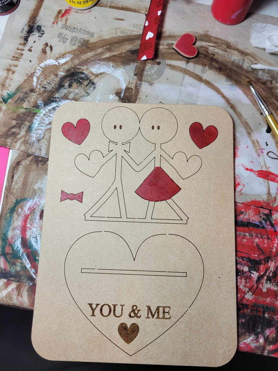 You & Me Valentine Stick figure Craft Kit – CraftingShapes