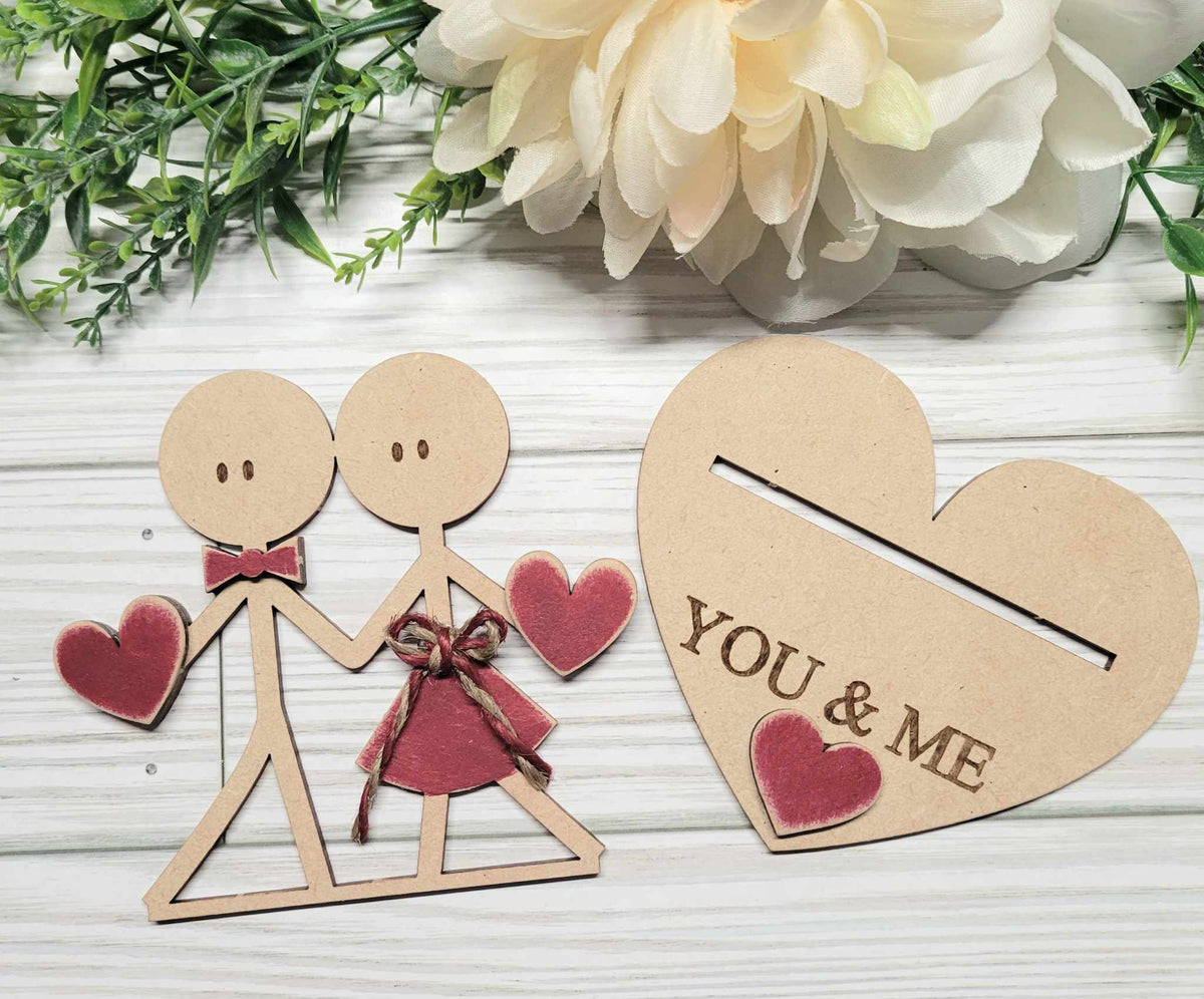 You & Me Valentine Stick figure Craft Kit – CraftingShapes