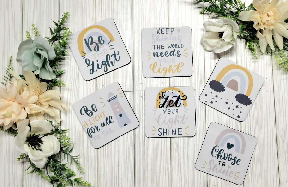 "Be The Light" 6 piece Coaster Set – CraftingShapes
